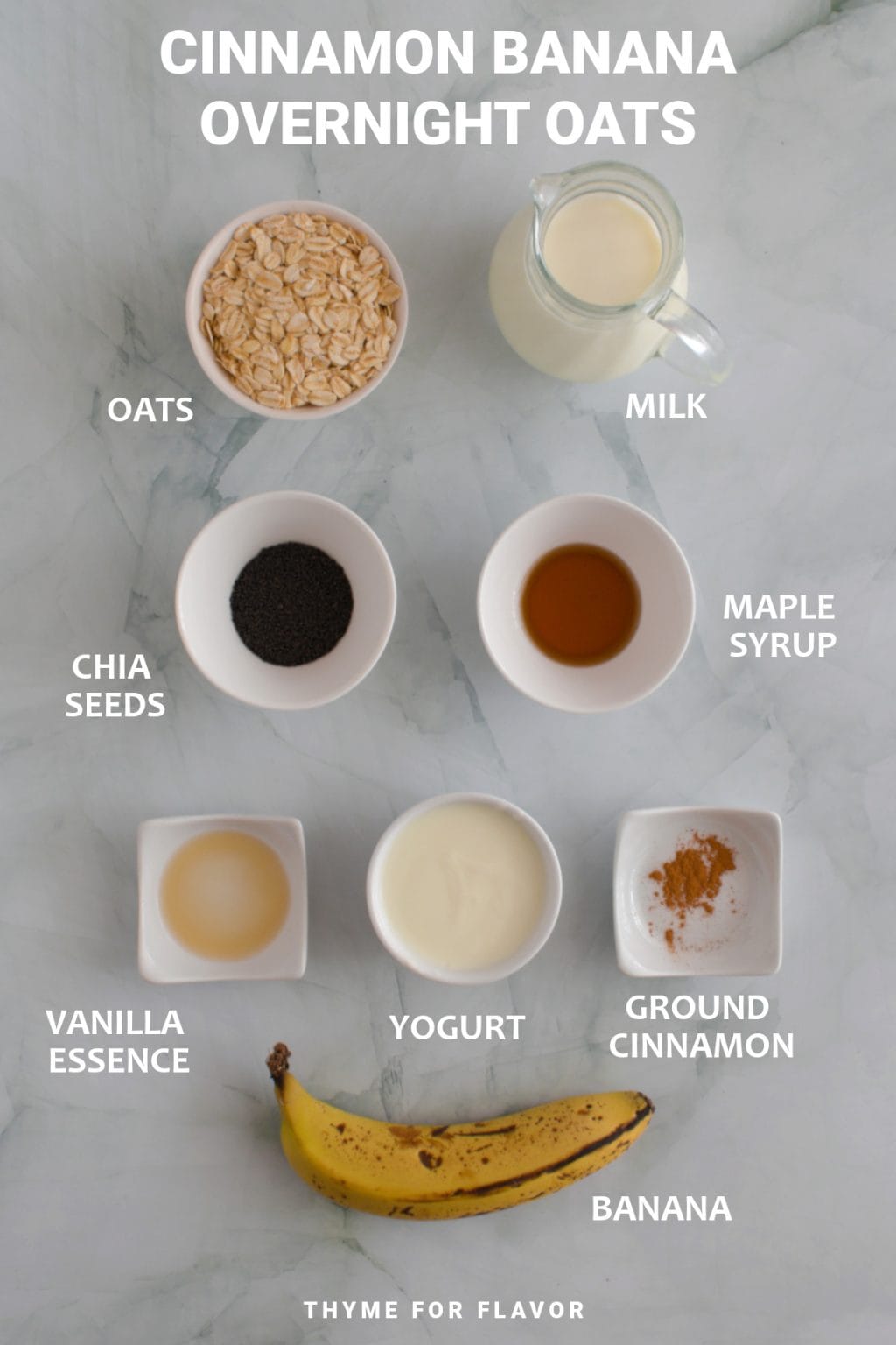 Cinnamon Banana Overnight Oats | Thyme For Flavor